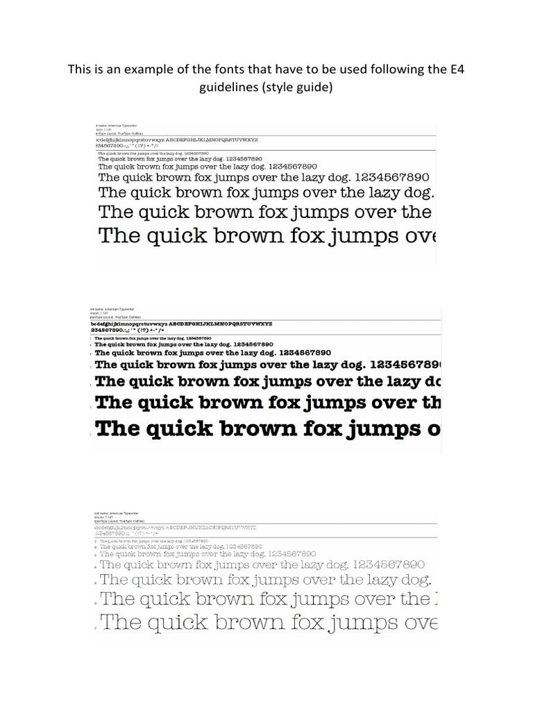 Example Fonts | PDF