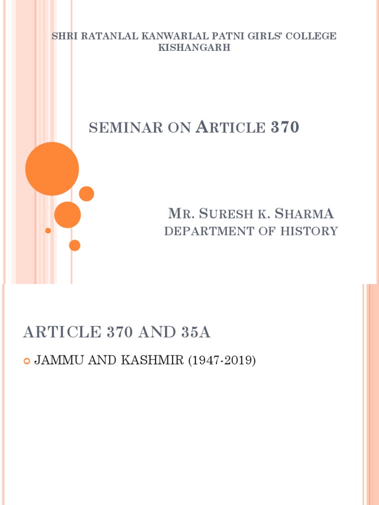 Presentation - Article 370 | PDF