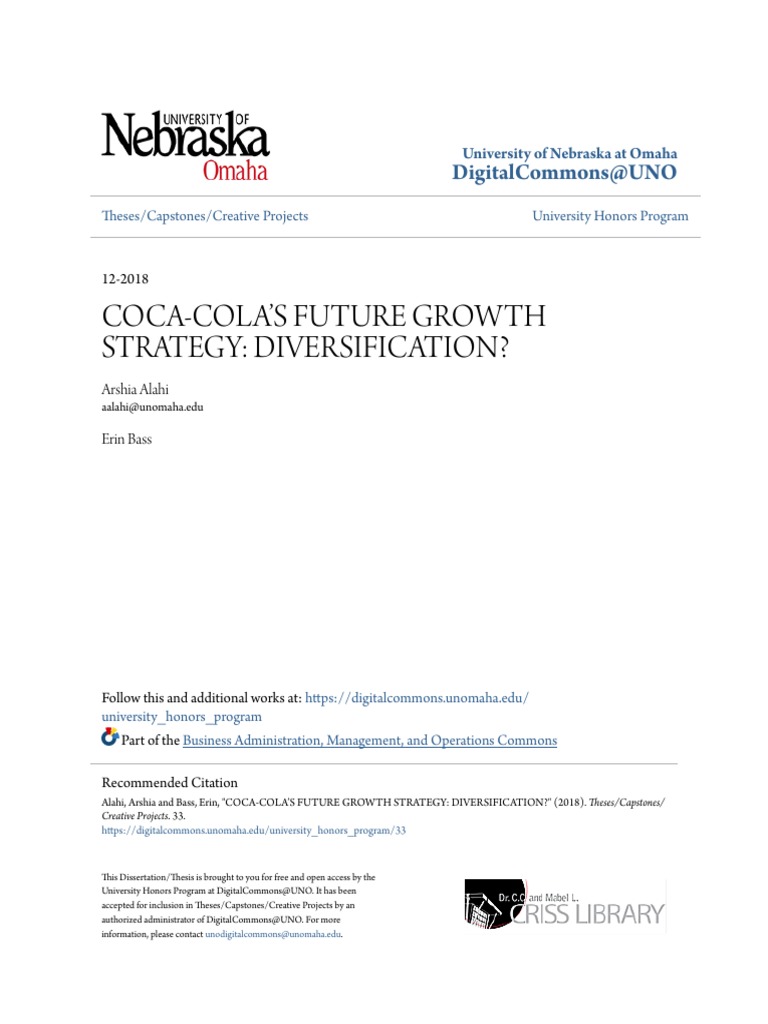 Coca-Cola Diversification Strategy Analysis | PDF | Pepsi Co | Coca Cola