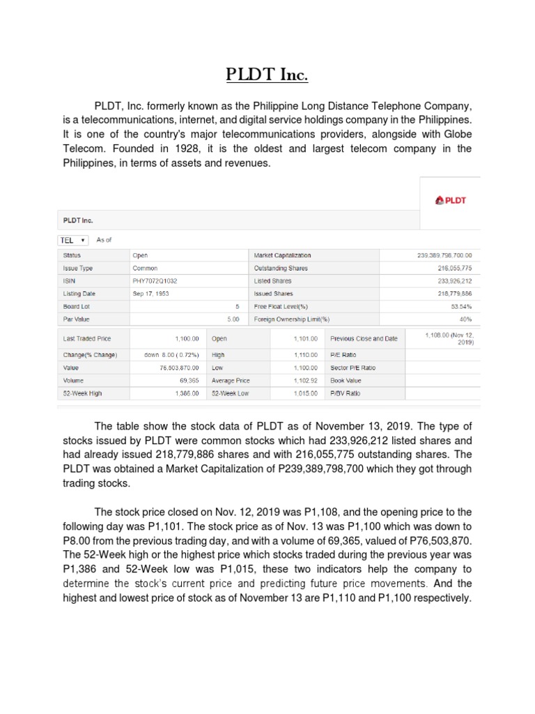 PLDT Inc | PDF