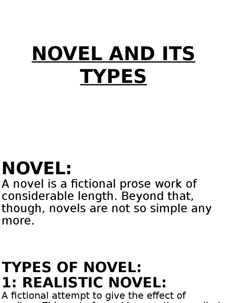 Novel and Its Types | PDF