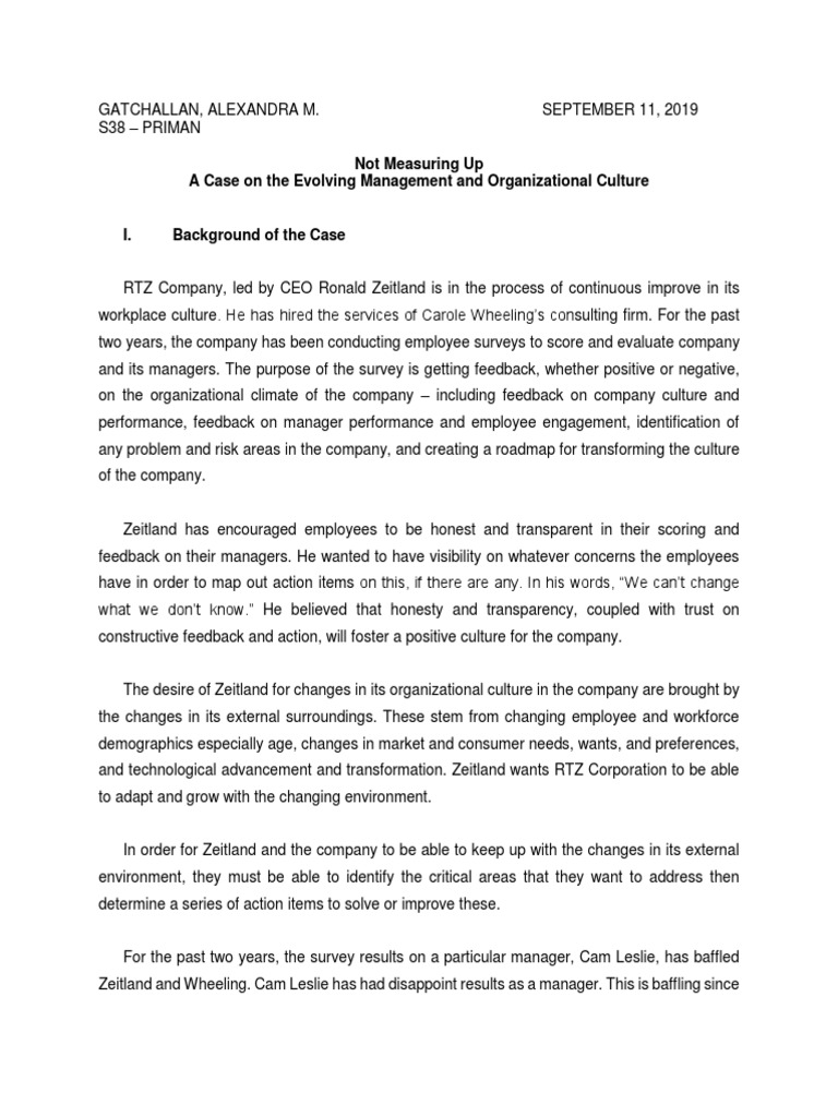 Not Measuring Up | PDF | Organizational Culture | Leadership