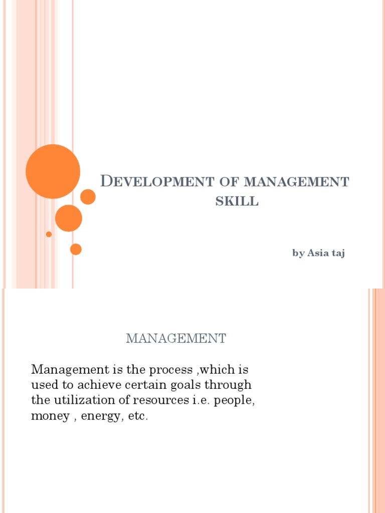 Development of Management Skills | PDF
