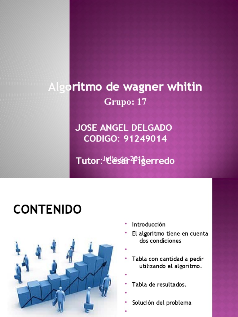 Algoritmo Wagner Whitin | PDF | Inventario | Algoritmos