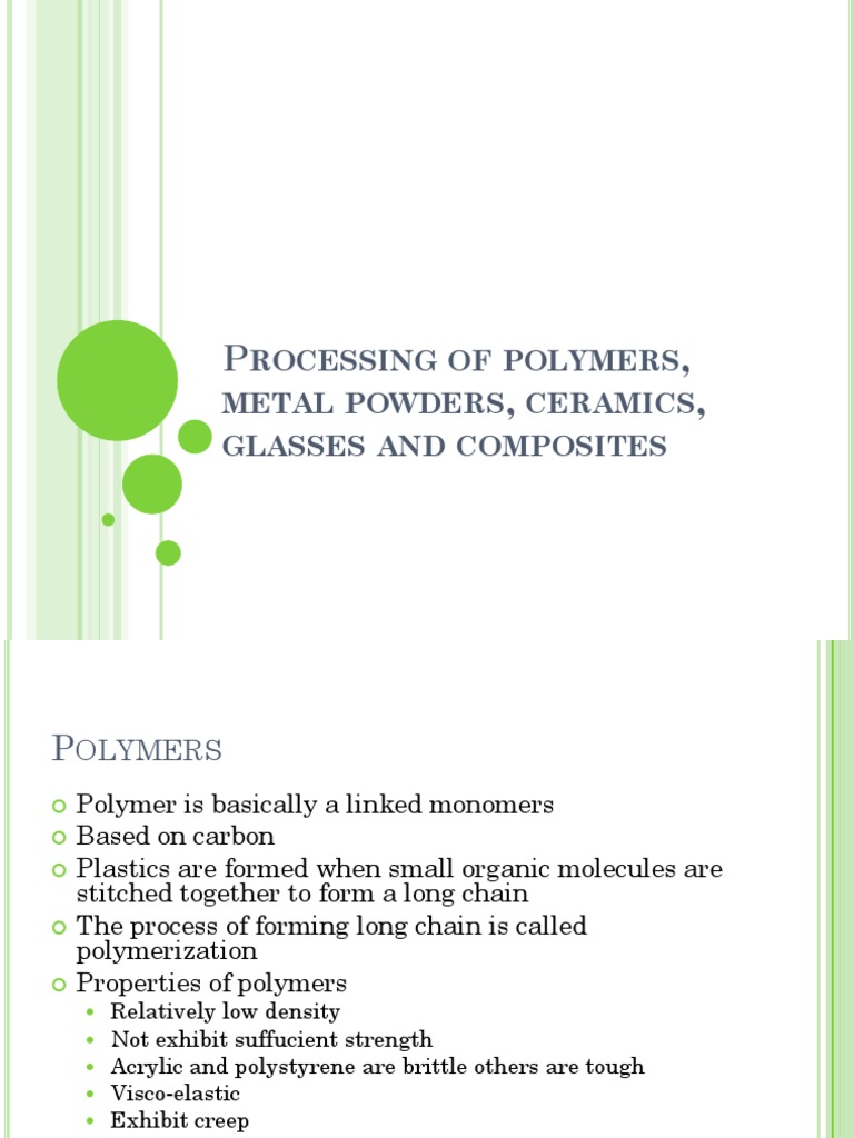 Processing of Polymers | PDF | Glasses | Thermoplastic