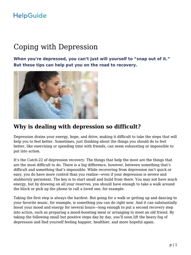 Coping With Depression Pdf Relaxation Psychology Major