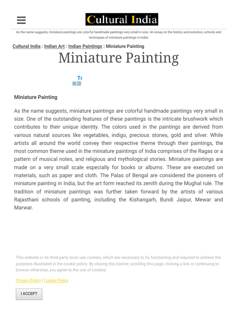 Evolution of Miniature Painting in India | PDF | Paintings | Religion ...