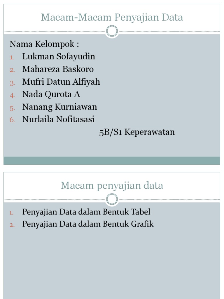 Macam-Macam Penyajian Data | PDF