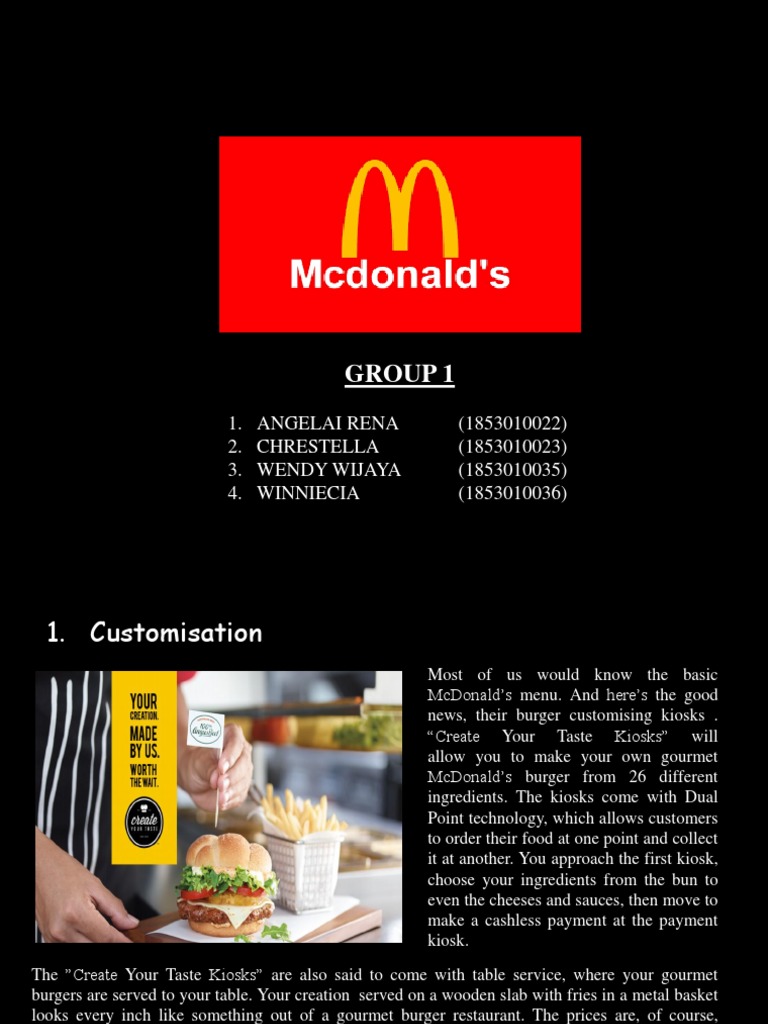 Presentation MCD | PDF | Mc Donald's | Marketing
