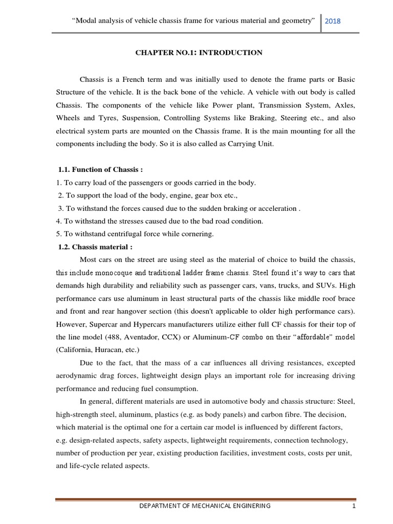 Modal Analysis of Vehicle Chassis Frame For Various Material and ...