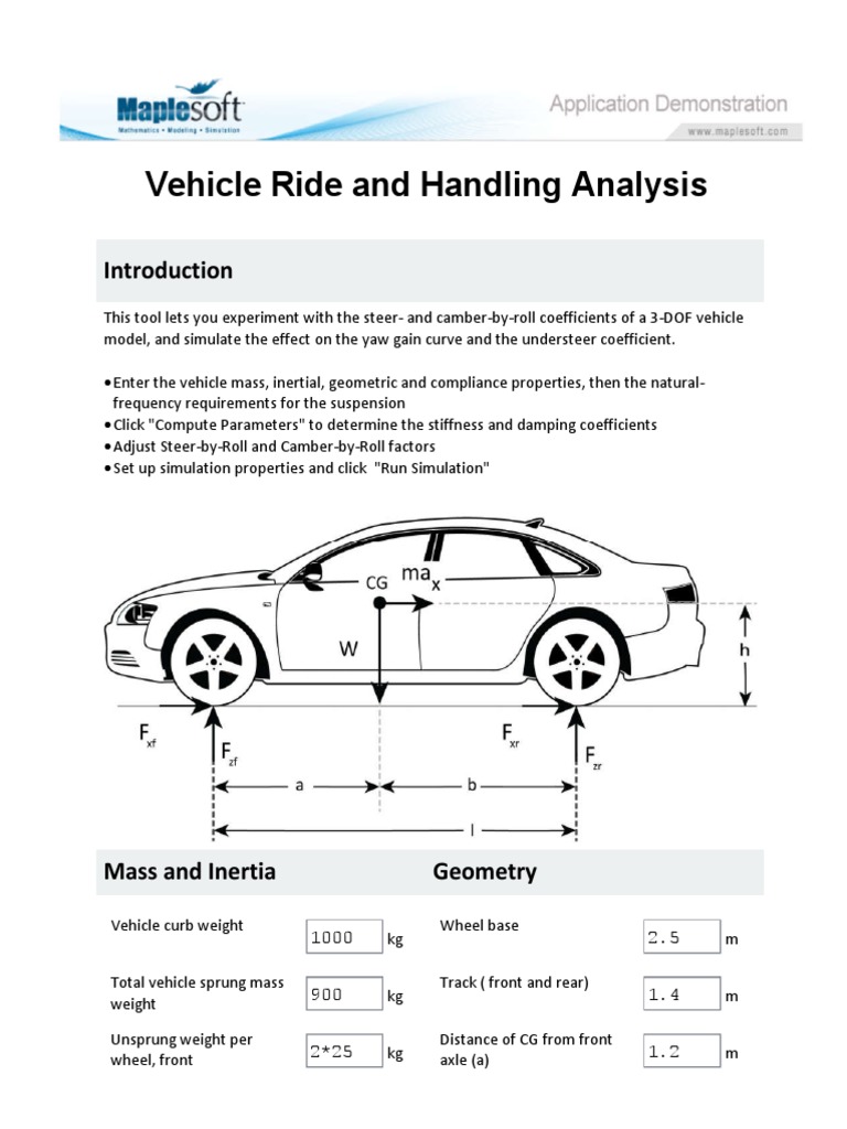 Vehicle Ride and Handling Analysis | PDF | Classical Mechanics ...