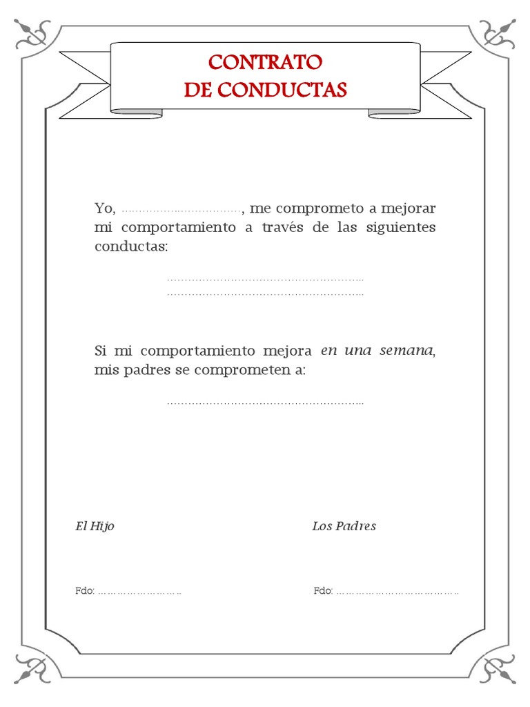 Contrato Conductual para Adolescentes | PDF