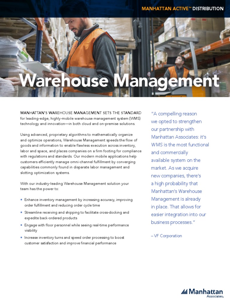 Manh Warehouse Management Brochure en | PDF | Warehouse | Inventory