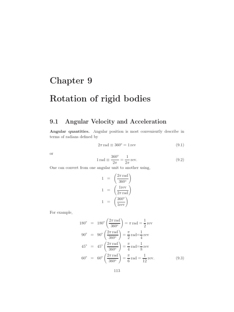 Angular Kinematics and Displacement | PDF | Rotation Around A Fixed ...