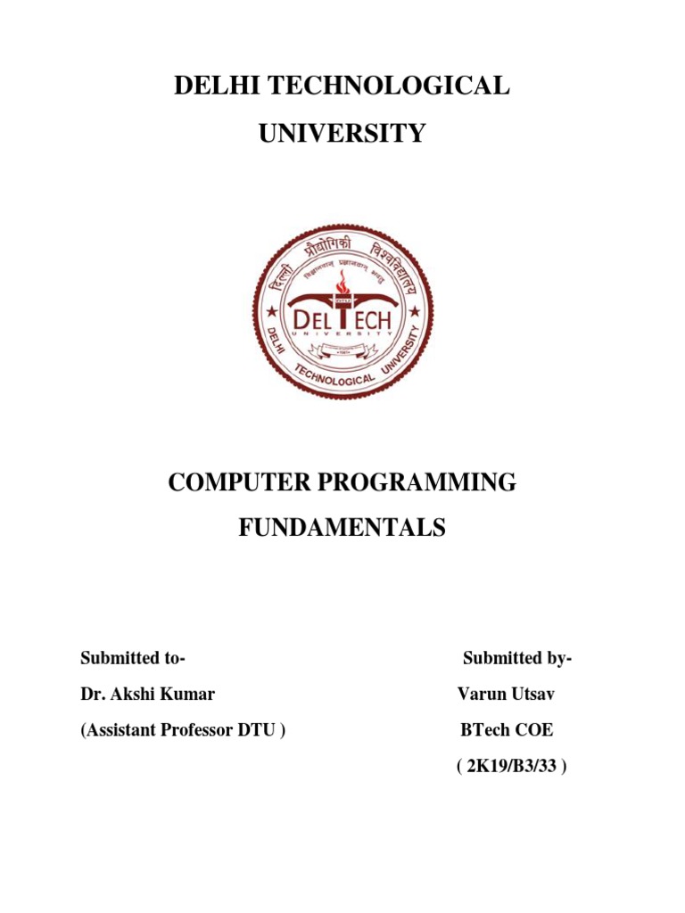 Btech First Year Programming Project File | PDF | C (Programming ...