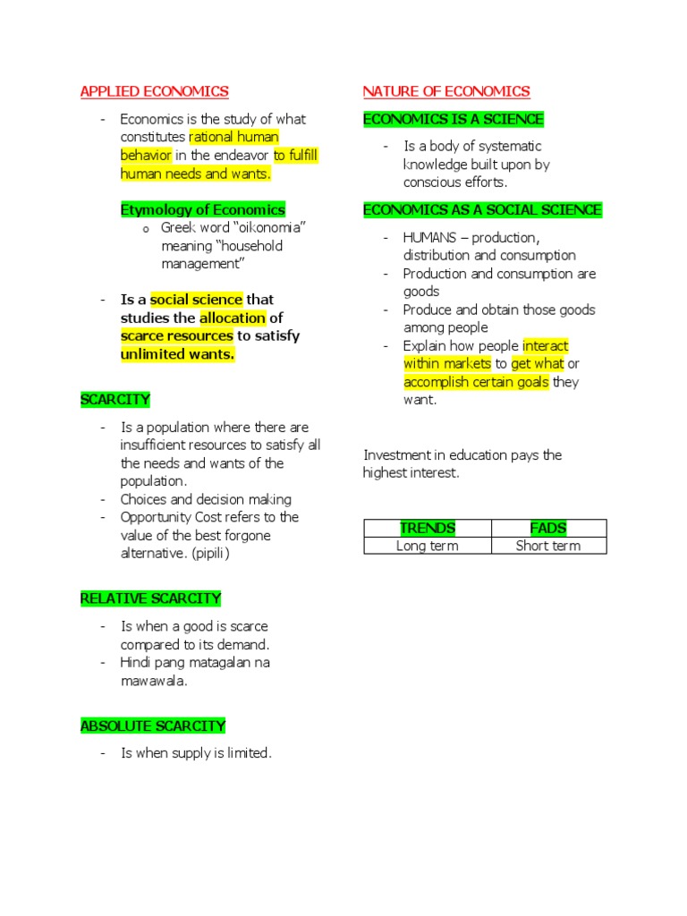 An In-Depth Examination of Fundamental Economic Concepts: Production ...