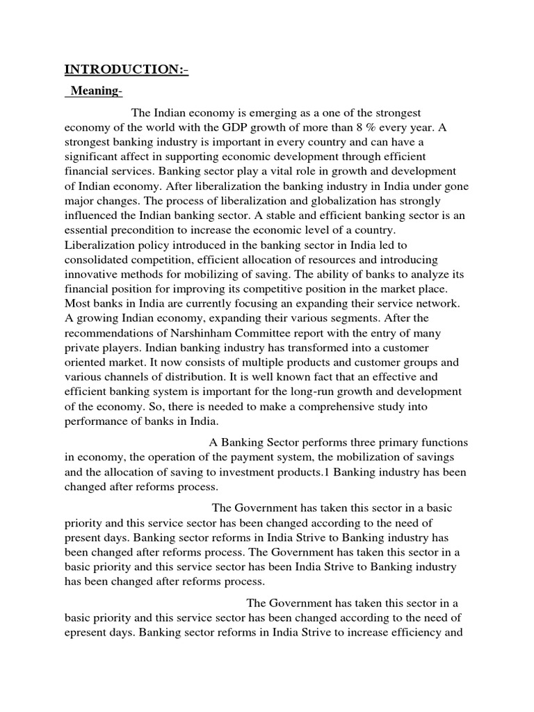 Introduction:-: Meaning | PDF | Banks | Economy Of India