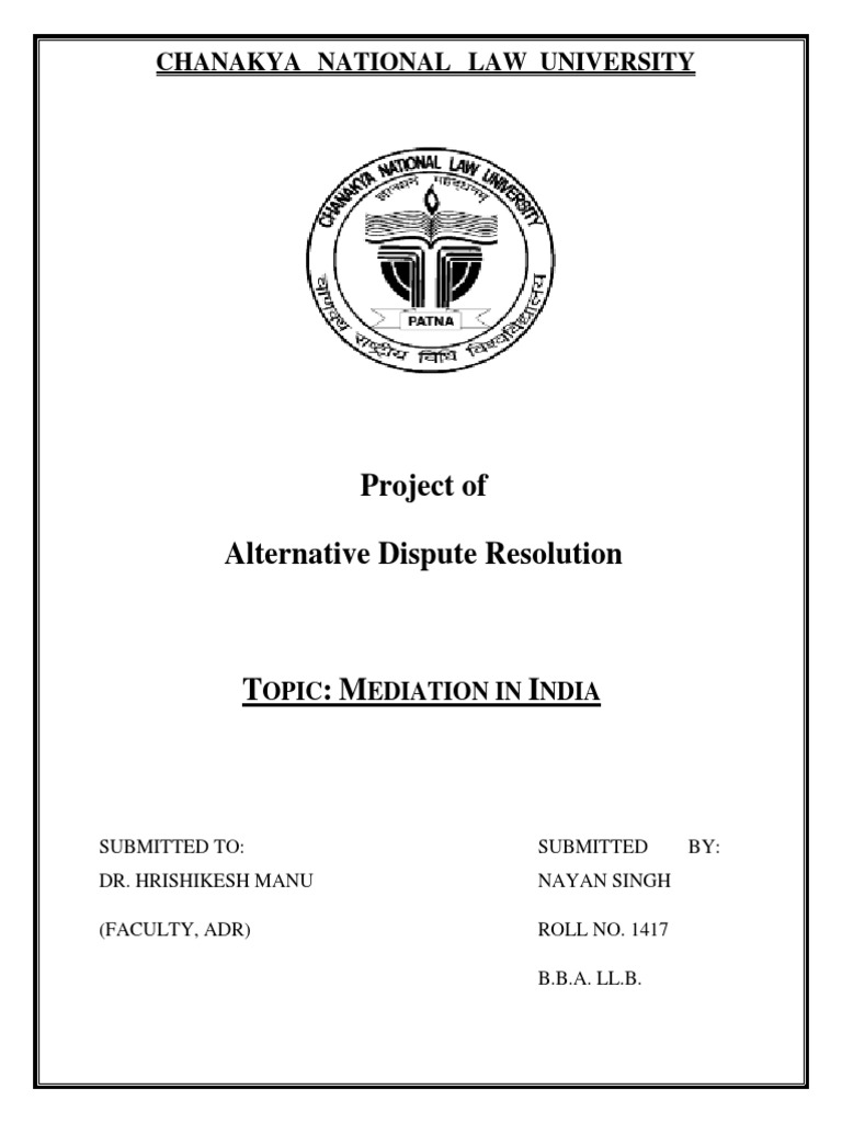 Mediation in India | PDF | Mediation | Alternative Dispute Resolution