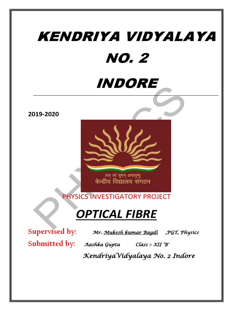 Class 12 Optical Fibre Project Report | PDF | Optical Fiber ...
