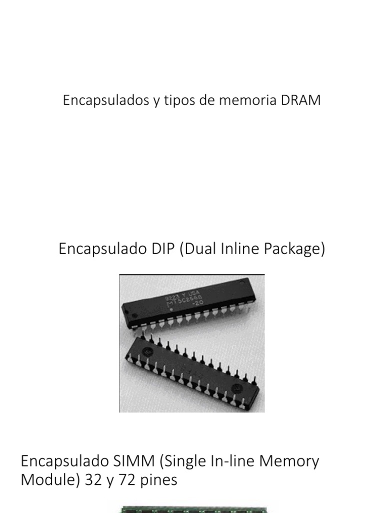 Tipos de Encapsulado de Memorias RAM Dinamica | PDF