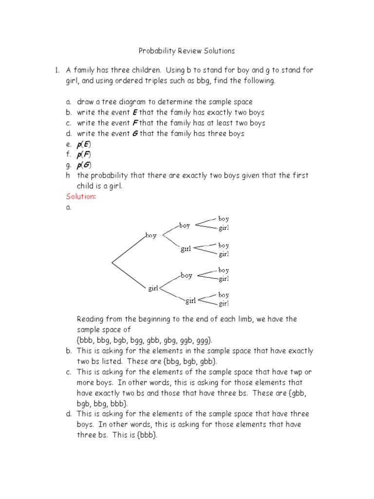 Probability Review Solutions | PDF | Expected Value | Teaching Mathematics