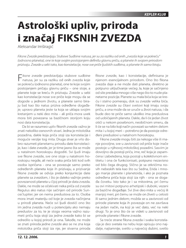 11 Fiksne Zvezde PDF | PDF