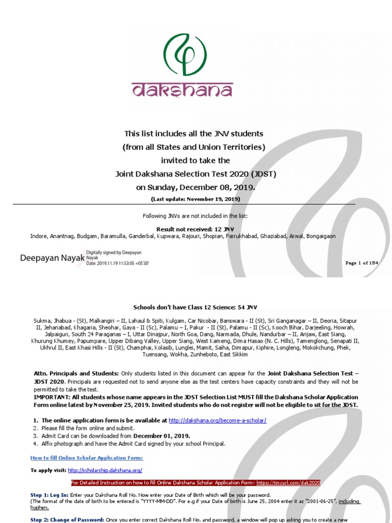 JDST 2020 Invited List 3 - 19 Nov 2019 | PDF | Password