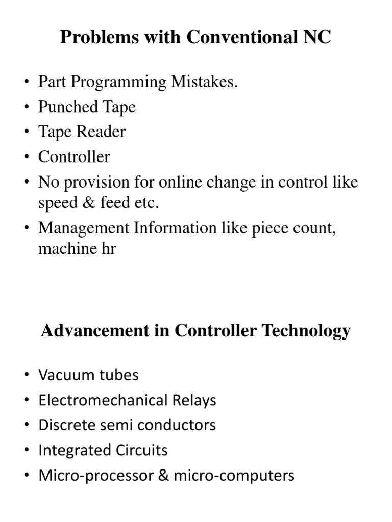 Problems With Conventional NC | PDF | Numerical Control | Programmable Logic Controller