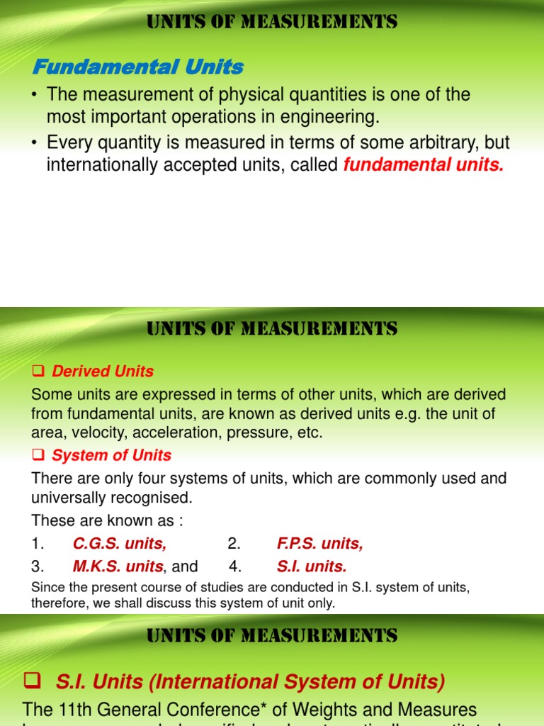 2 Units of Measurement | PDF | International System Of Units | Measurement