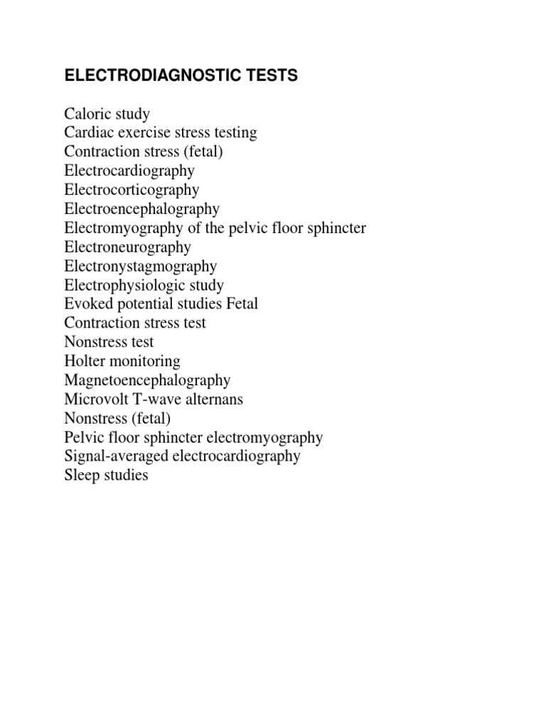 Electrodiagnostic Tests | PDF