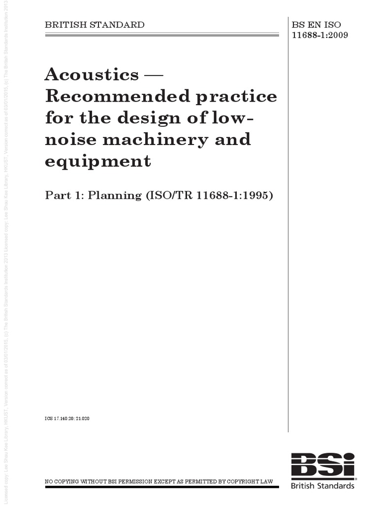 BS en Iso 11688-1-2009 (2010) | PDF | European Union | Evaluation