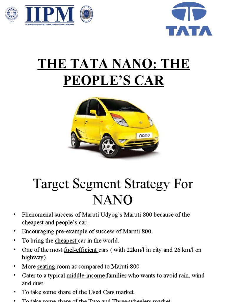 Analyzing Tata Motors' Strategy and Execution of the Tata Nano Project ...