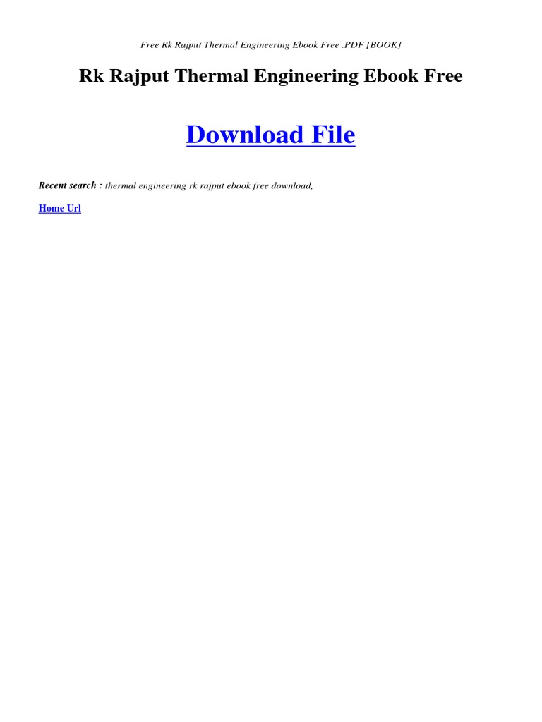 File: RK Rajput Thermal Engineering Ebook Free | PDF