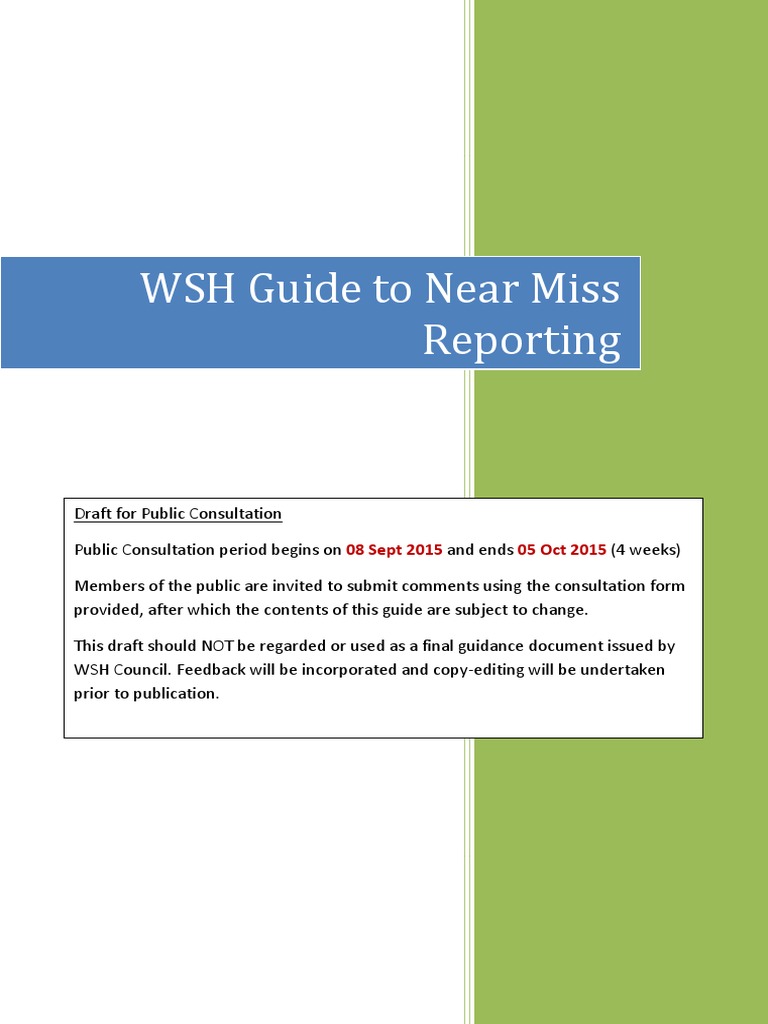 Understanding Near Miss Reporting | PDF | Occupational Safety And ...