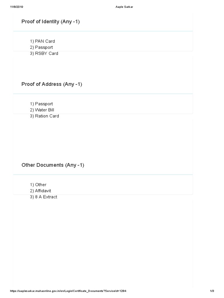 Proof of Identity (Any - 1) | PDF | Identity Document | Government And ...