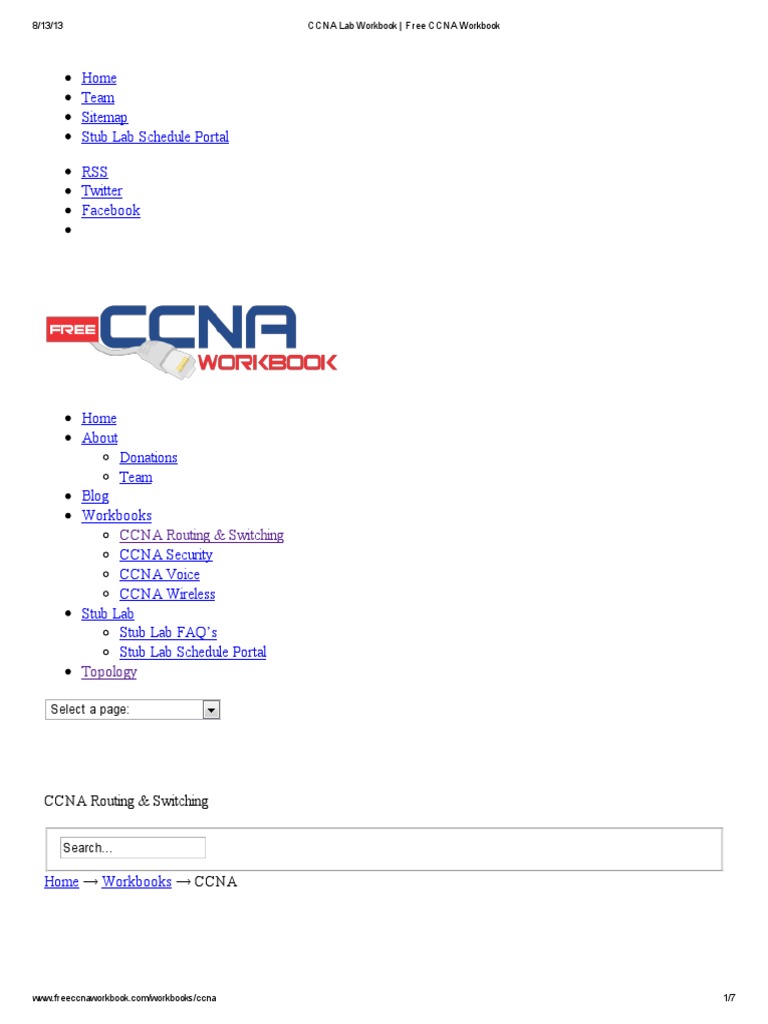 Ccna Lab Workbook Free Ccna Workbook PDF | PDF | Cisco Certifications ...