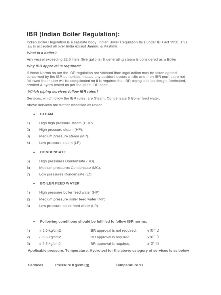 IBR (Indian Boiler Regulation) :: What Is A Boiler? | PDF | Boiler | Steam