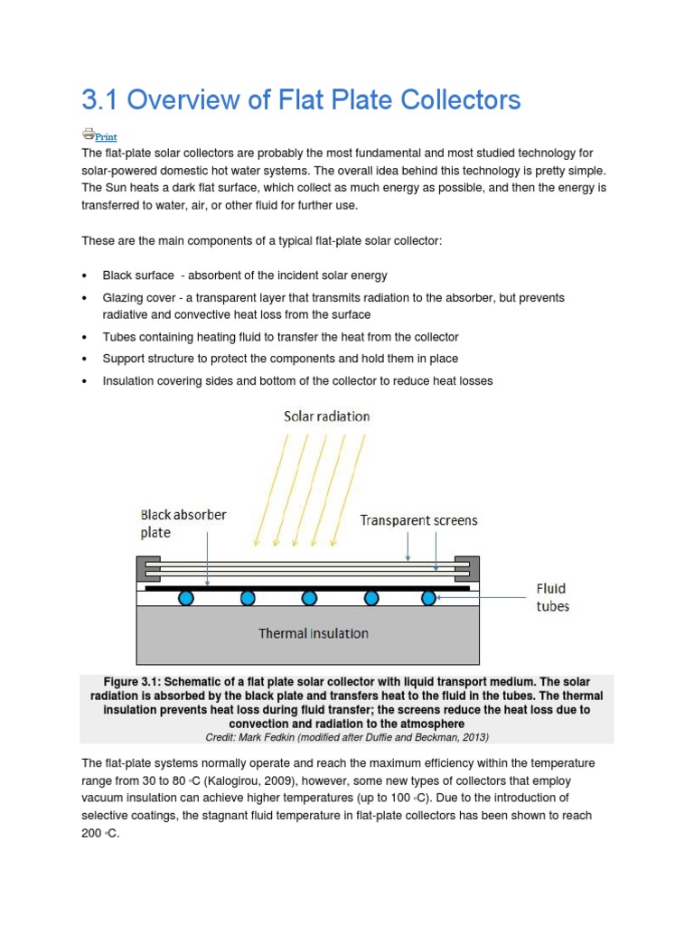 3.1 Overview of Flat Plate Collectors: Print | PDF | Heat Transfer ...