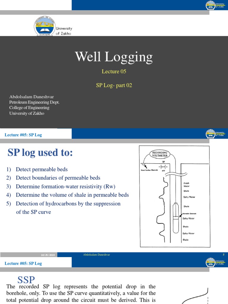 Well Logging: SP Log-Part 02 | PDF | Chemistry | Physical Quantities