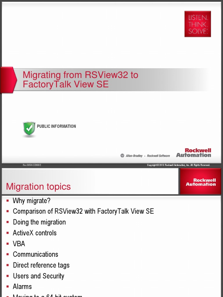 Migrating From Rsview32 To Factorytalk View Se Pdf Visual Basic For Applications Databases