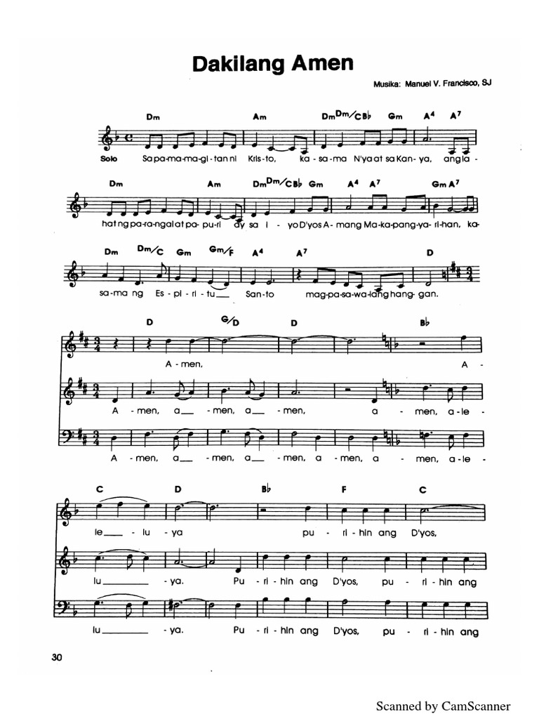 Dakilang Amen Sheet Music and Lyrics | PDF