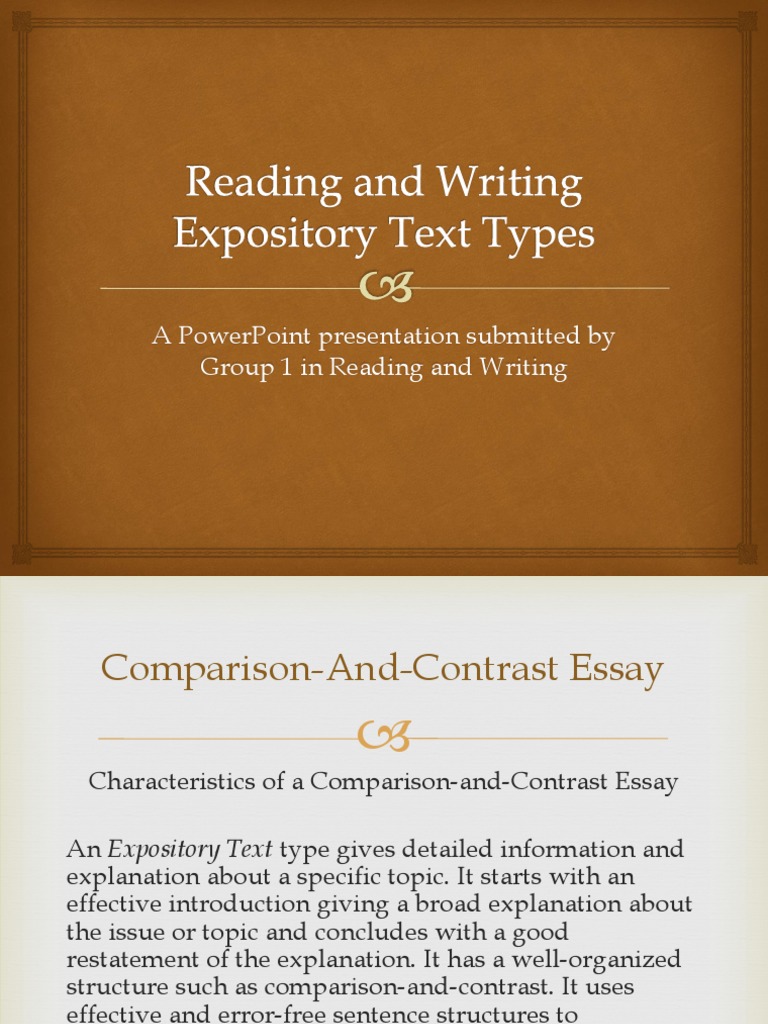 Reading and Writing Expository Text Types | PDF | Essays | Rubric ...