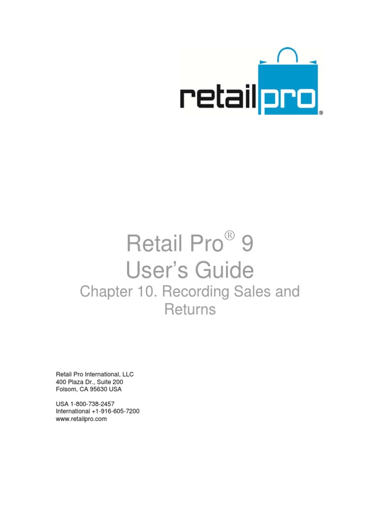 Retail Pro 9 User's Guide: Chapter 10. Recording Sales and Returns ...