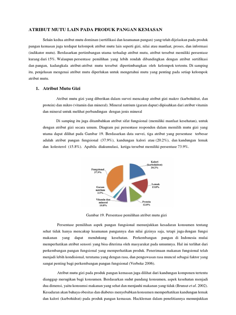 Atribut Mutu Produk Pangan Kemasan | PDF