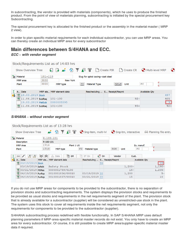 s4 Hana Subcontracting | PDF | Information Technology | Computing
