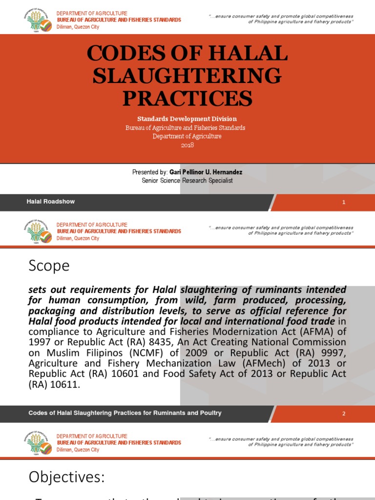 Codes of Halal Slaughtering Practices | PDF | Animal Slaughter ...