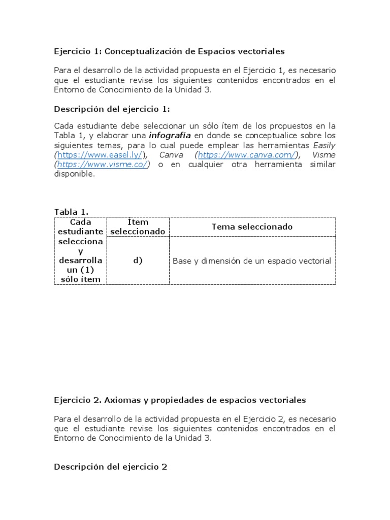 Algebra Lineal Tarea3 | PDF | Espacio vectorial | Determinante