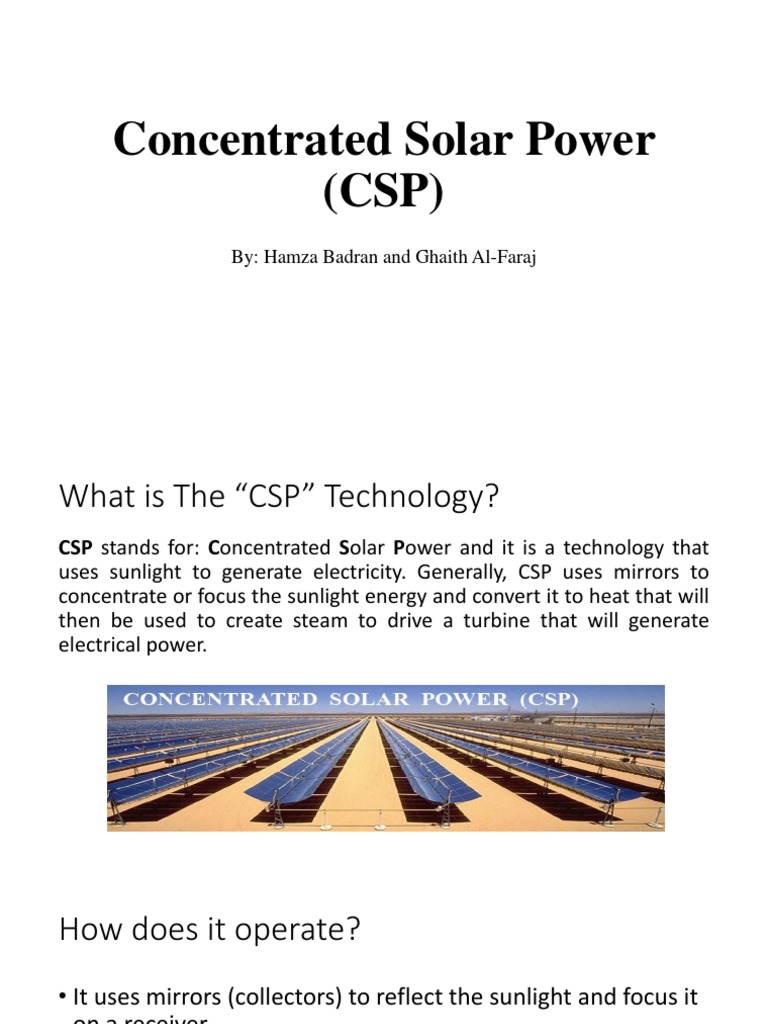 Concentrated Solar Power: An Overview of CSP Technologies, Advantages ...