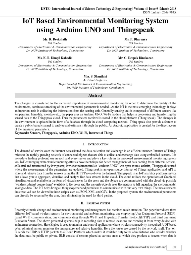 IoT Based Environmental Monitoring Syste PDF | PDF | Internet Of Things ...