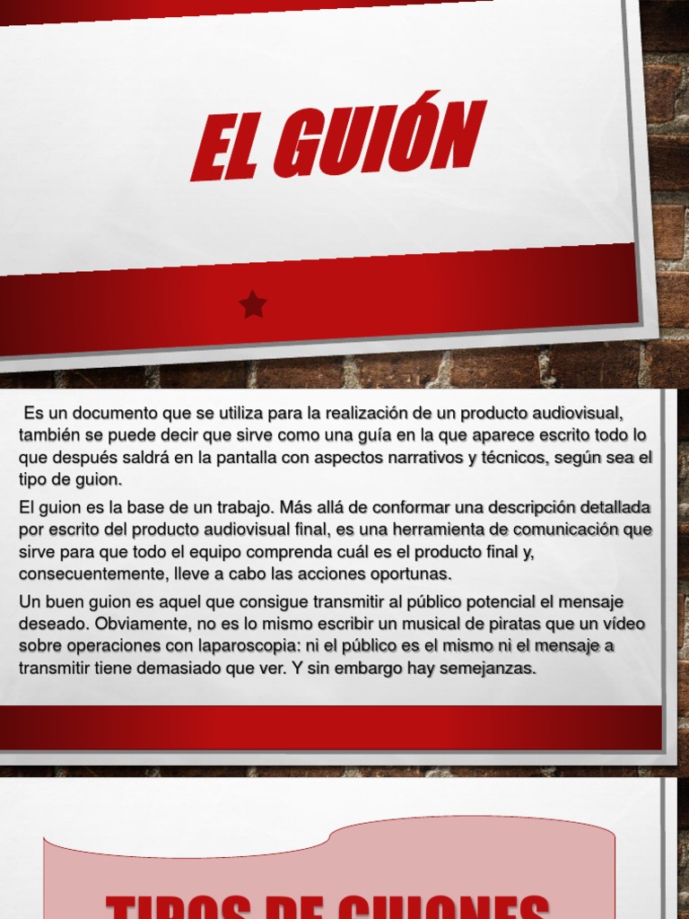 EL GUION Y SUS TIPOS | Guión